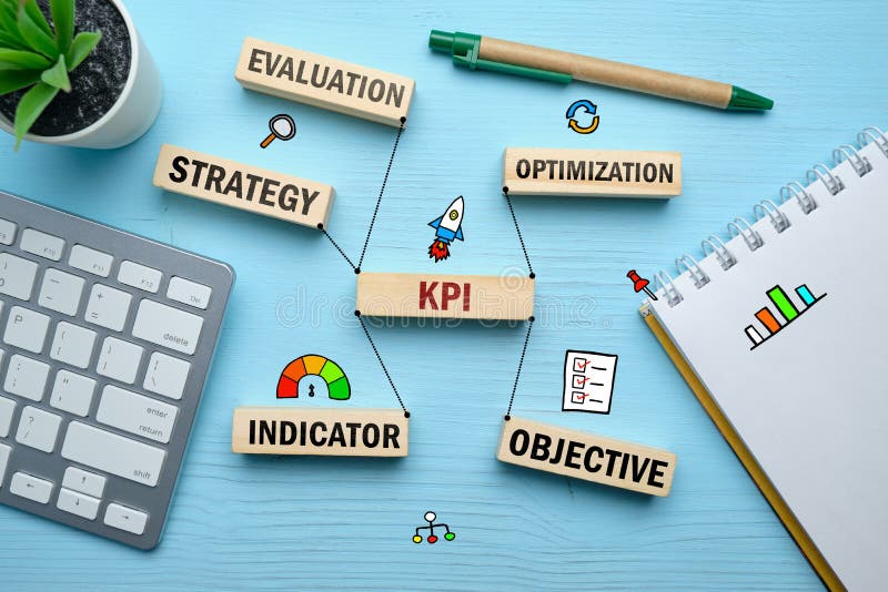 The Concept of Kpi and the Main Connections with it on Wooden Blocks ...