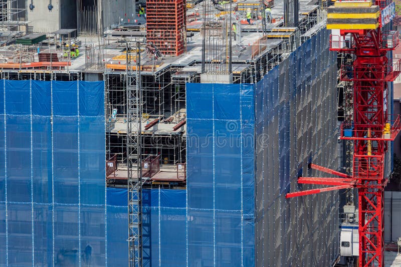 Concept of Laborers Working on Modern Construction Site Stock Image ...