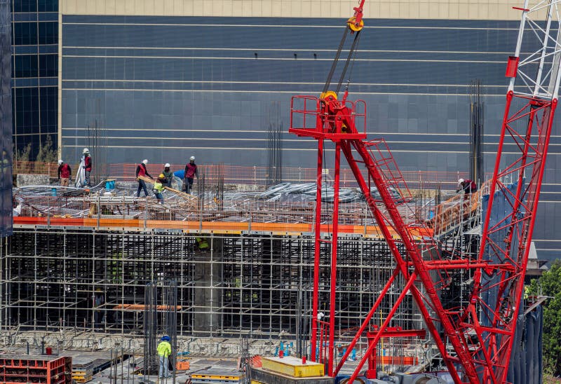 Concept of Laborers Working on Modern Construction Site Stock Photo ...