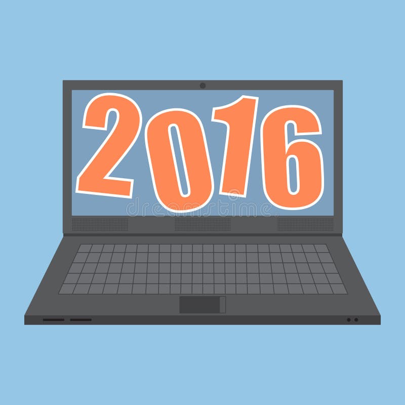 Concept of Laptop Computer with New Year 2016 Idea Concept. Stock ...