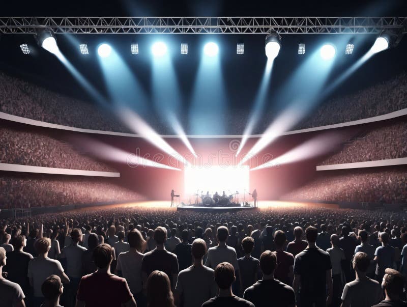 A Large Group of People Standing in Front of a Stage. Generative AI ...