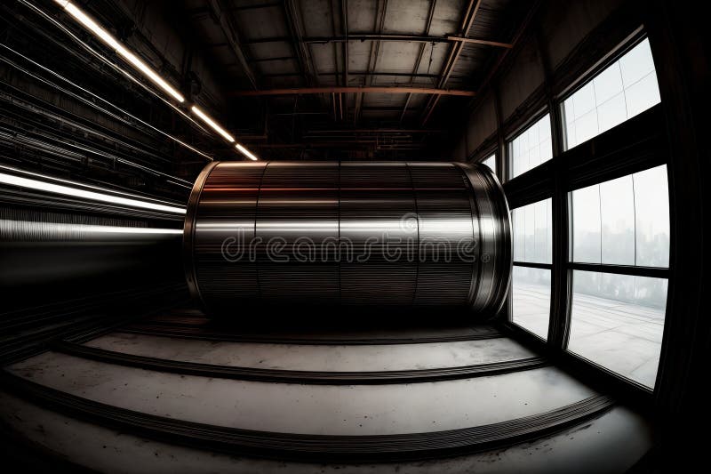 A Large Metal Tube Sitting Inside of a Building. Generative AI Stock ...