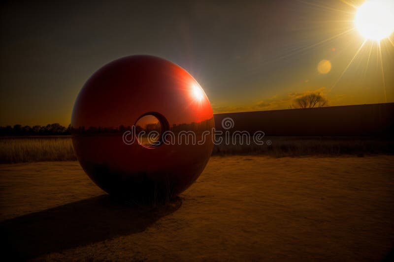 A Large Red Object Sitting in the Middle of a Field. Generative AI ...