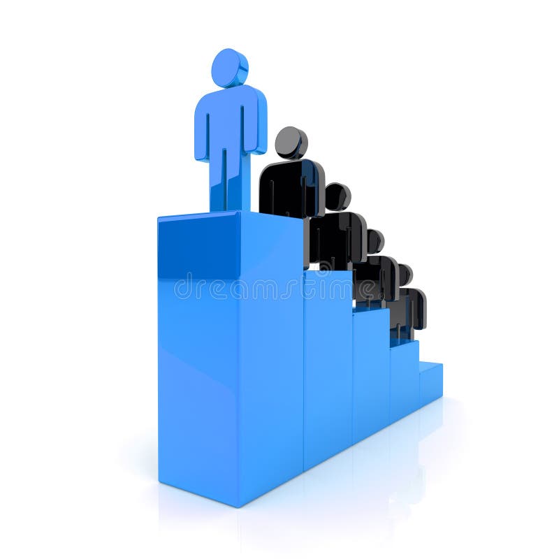Concept of Leadership(blue) Stock Illustration - Illustration of leader ...