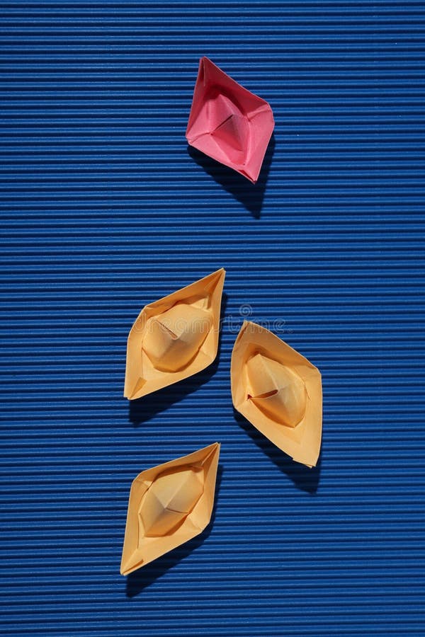 Concept of Leadership and Business with Paper Boats Stock Photo - Image ... Concept of Leadership and Business with Paper Boats Stock Photo - Image ...