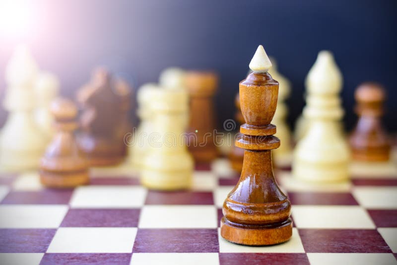 Concept of Leadership, Success, Motivation. Chess Pieces on the Board ...