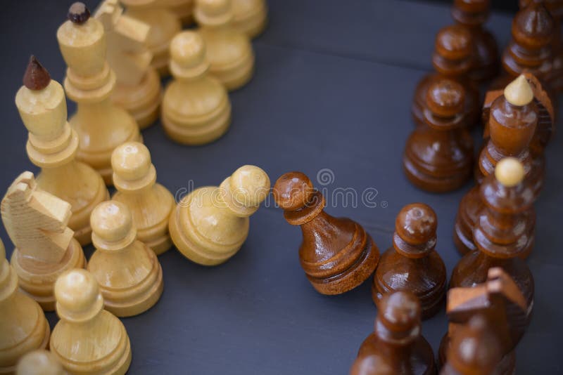 Concept of Leadership, Success, Motivation. Chess Pieces on the Board ...