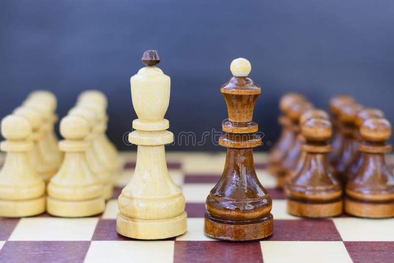 Concept of Leadership, Success, Motivation. Chess Pieces on the Board ...