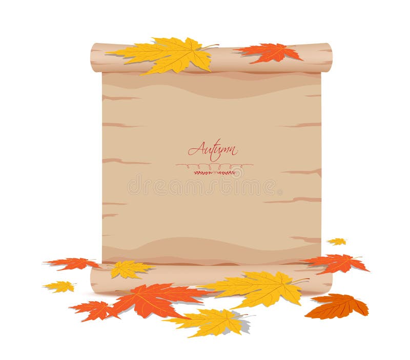 Concept Leaf of Autumn with Blank Paper Stock Vector - Illustration of ...