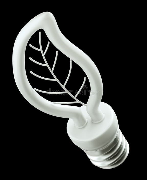 Concept: Leaf Light Bulb Isolated Stock Image - Image of environment ...
