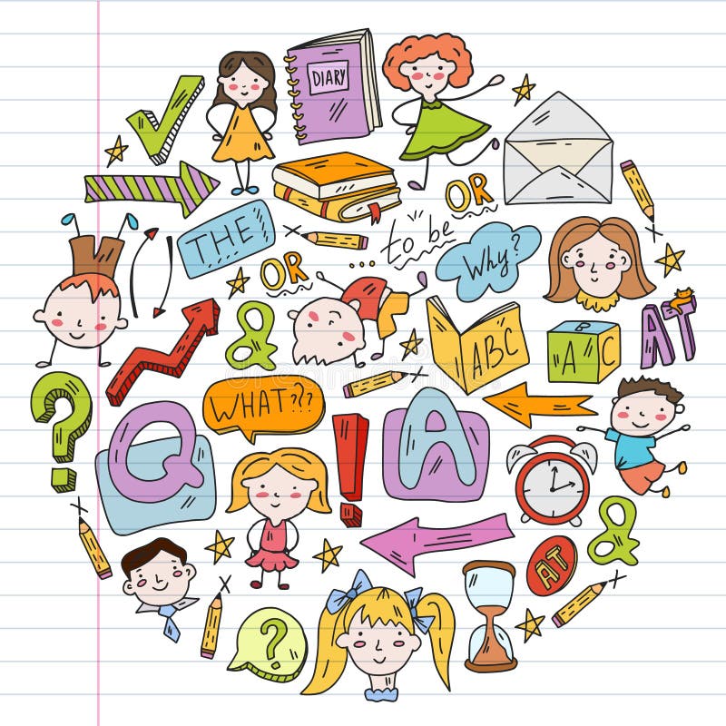 Concept of Learning English. Flat Design, Vector Pattern. English ...