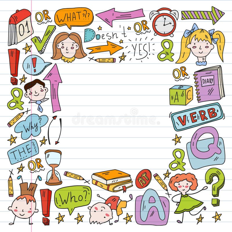 Concept of Learning English. Flat Design, Vector Pattern. English ...