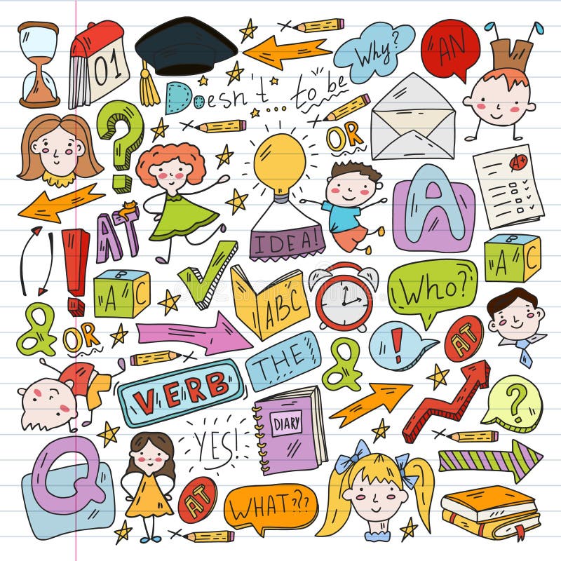 Concept of Learning English. Flat Design, Vector Pattern. English ...