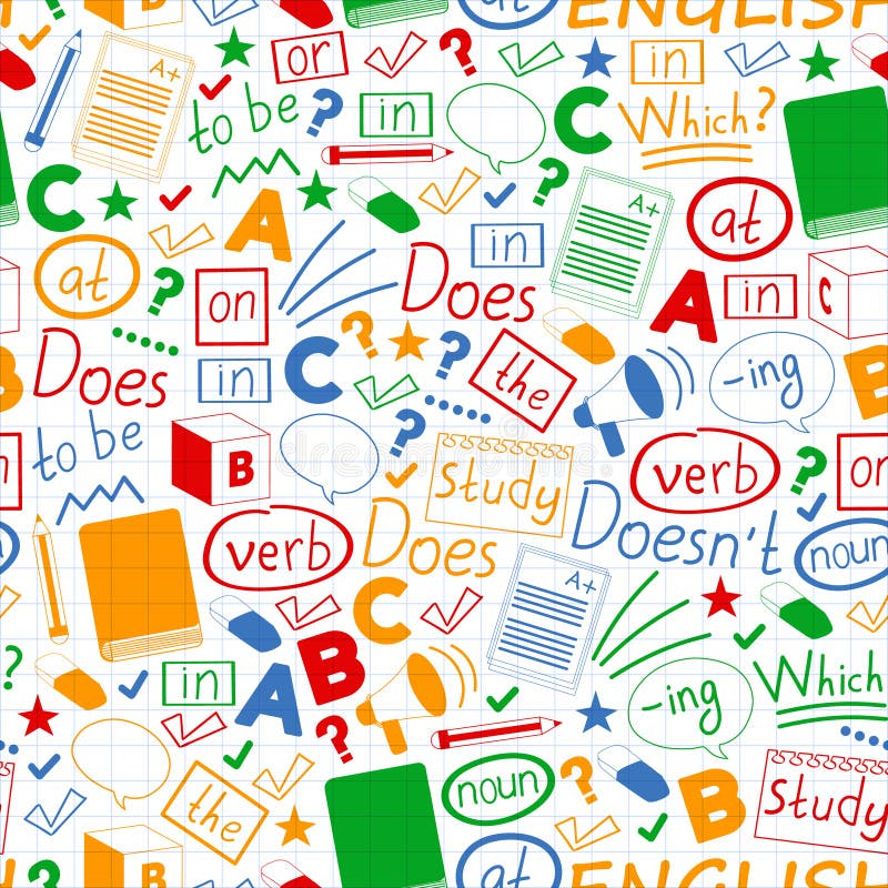 Concept of Learning English. Flat Design, Vector Pattern. English ...