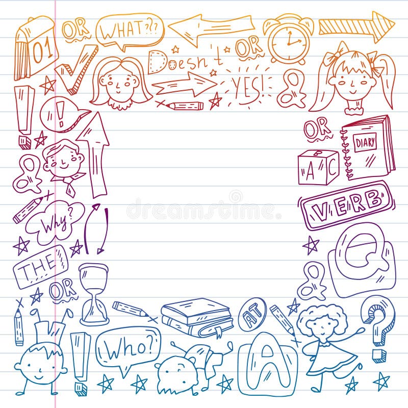 Concept of Learning English. Flat Design, Vector Pattern. English ...