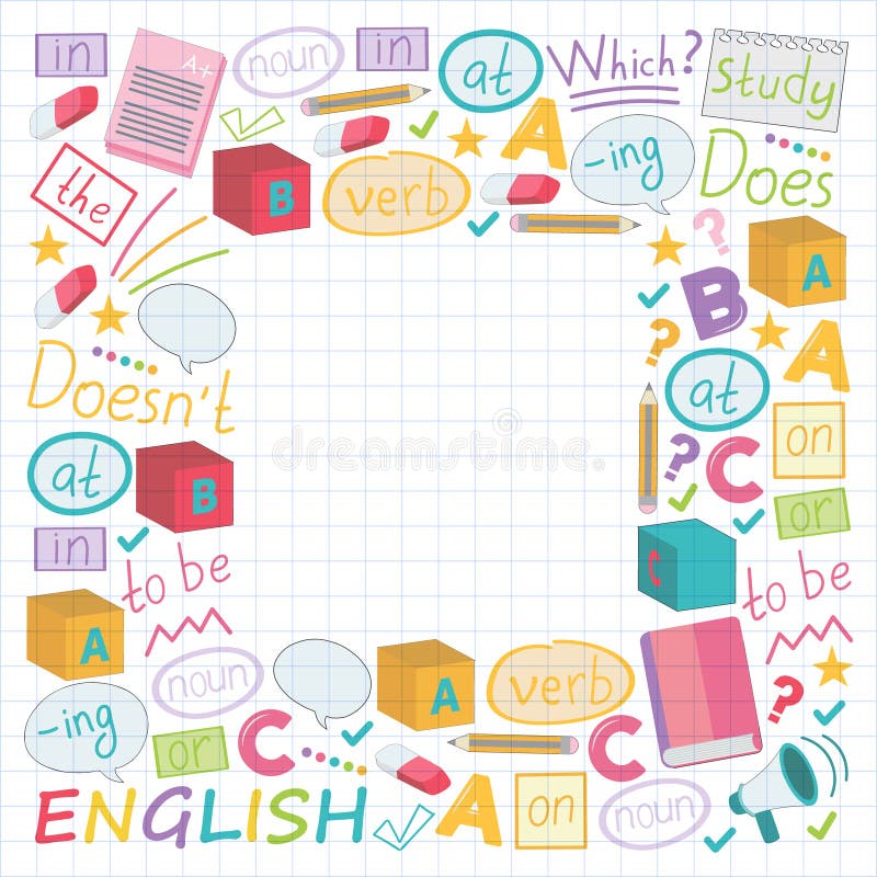 Concept of Learning English. Flat Design, Vector Pattern. English ...