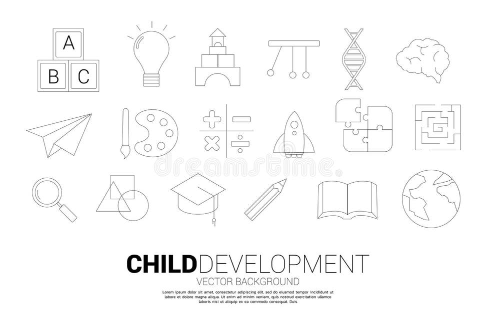 Icon for Child Development and Education. Stock Vector - Illustration ...