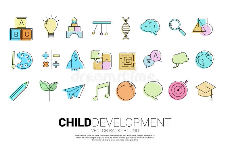 Icon for Child Development and Education. Stock Vector - Illustration ...