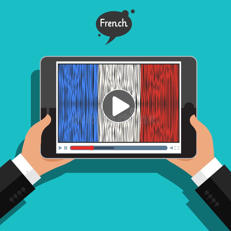 Learning French Language Vector Illustration, Cartoon Flat Tiny Student ...