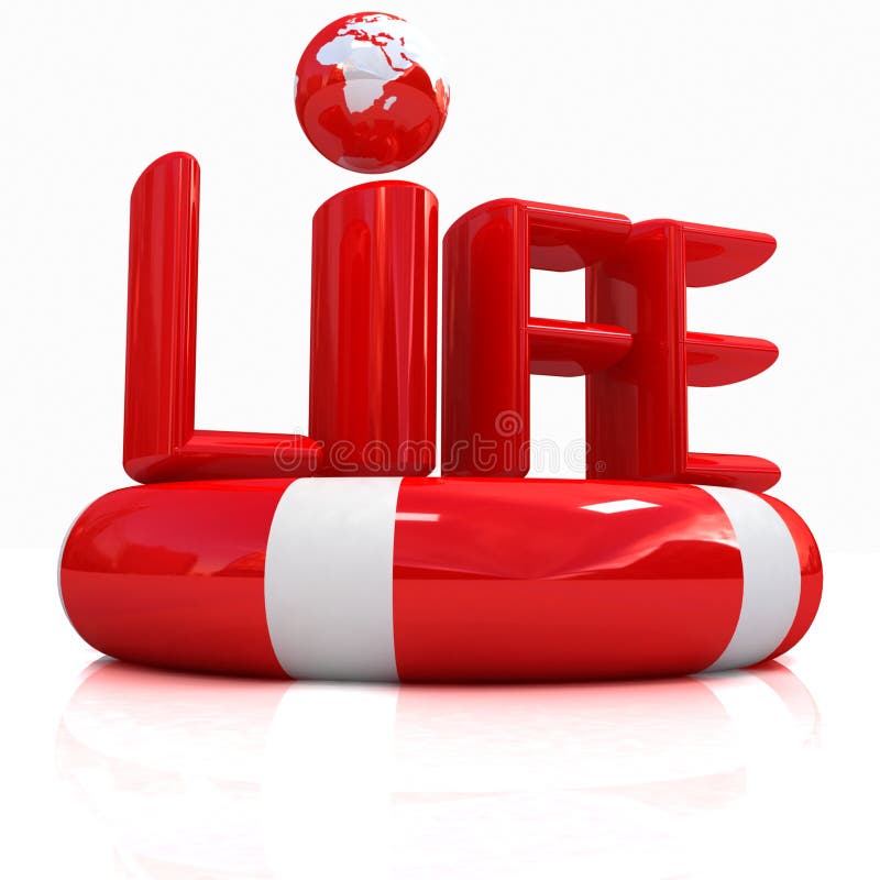 Set. Concept of Life-saving with 3d Man.3d Illustration Stock ...