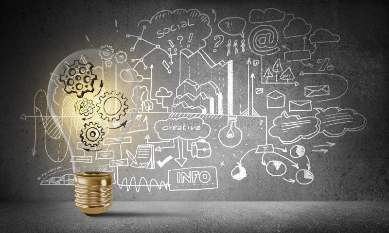 Concept Lightbulb Als Symbool Van Nieuw Idee Stock Illustratie ...