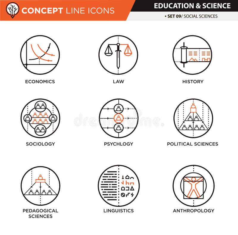 Concept Line Icons. Social Sciences Stock Vector - Illustration of ...