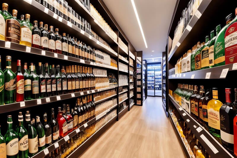 Liquor Store Collection.AI Generated Stock Illustration - Illustration ...
