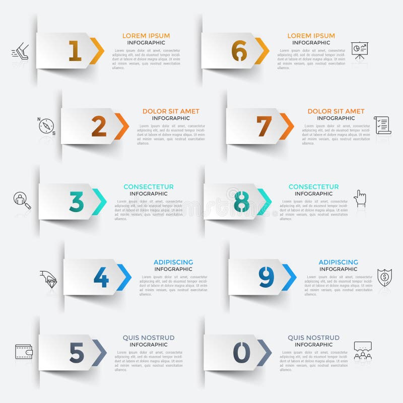 Concept of List with 10 Options Stock Vector - Illustration of ...