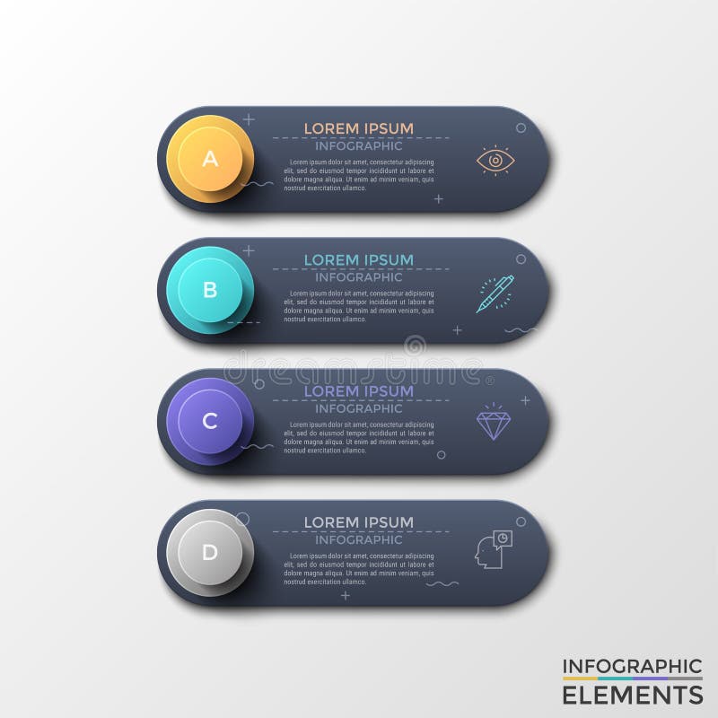 Concept Of List Or User Menu With 4 Options Stock Vector - Illustration ...