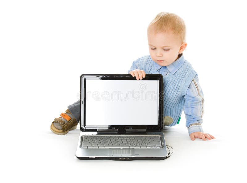 Cute kid sitting on toilet stock image. Image of education - 11299417