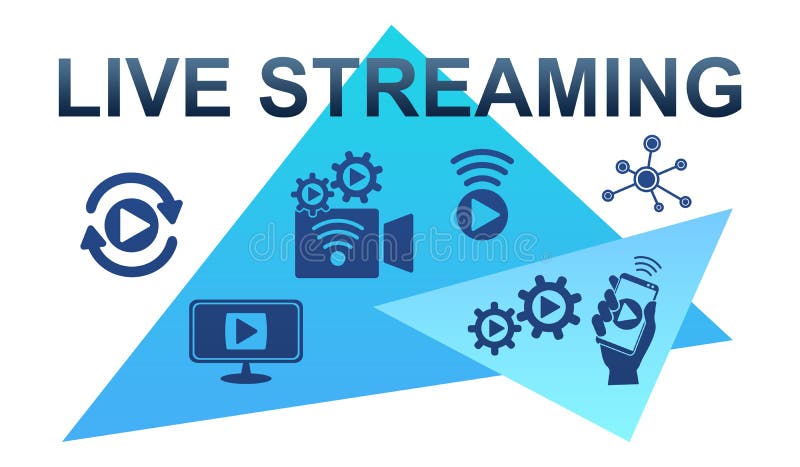 Concept of live streaming stock illustration. Illustration of video ...