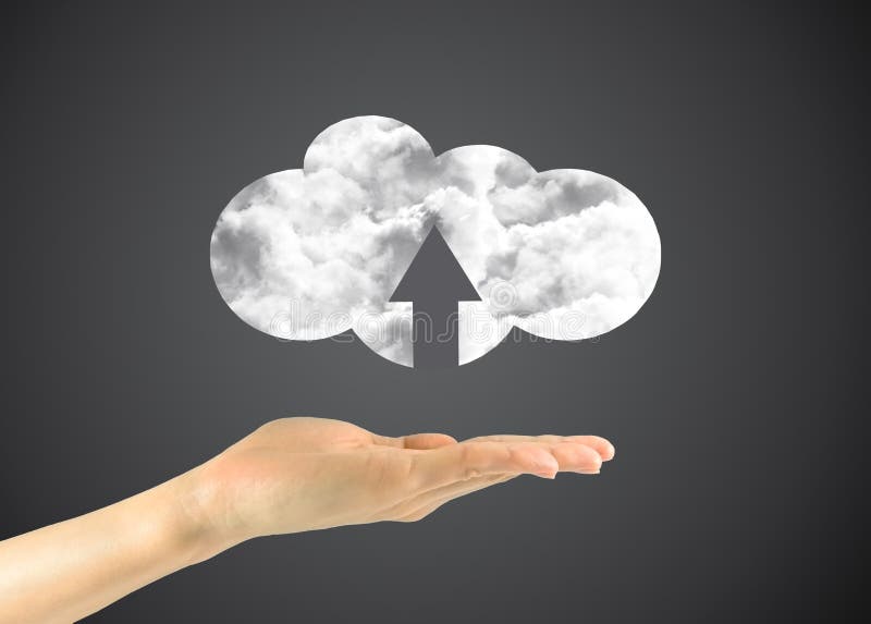 Concept of Loading Data into the Cloud Stock Photo - Image of computer ...