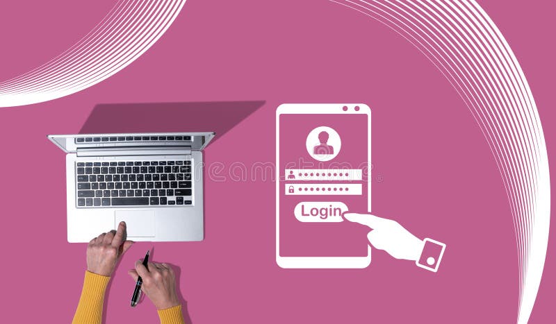 Concept of login stock image. Image of technology, laptop - 367748657