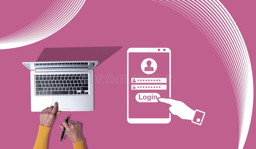 Concept of login stock image. Image of technology, laptop - 367748657