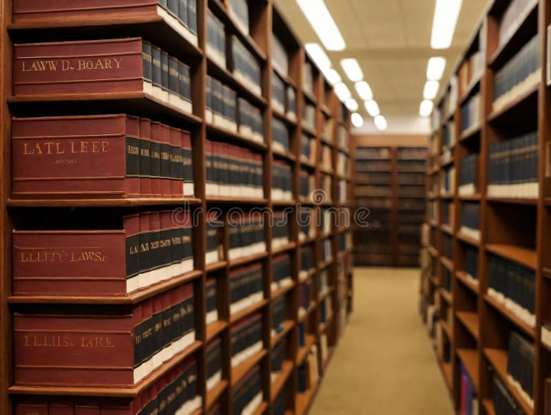 A Long Row of Books in a Library. Generative AI Stock Illustration ...