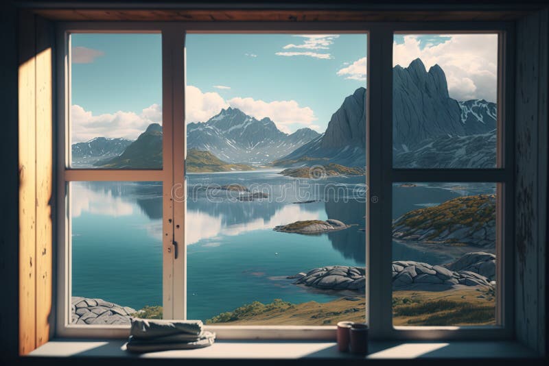 Looking out of a window stock illustration. Illustration of building ...