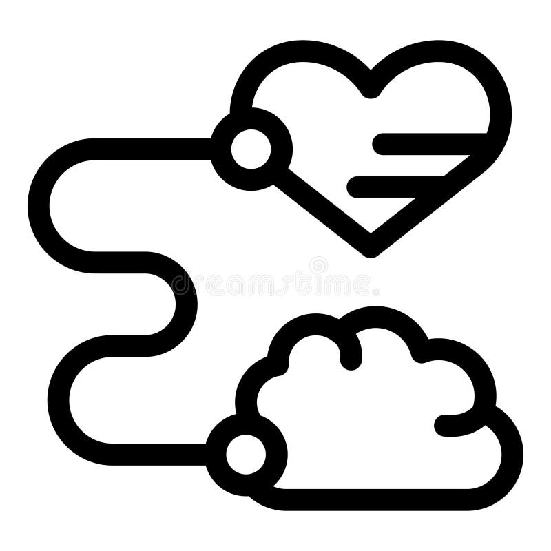 Concept of Love Showing Connection between Brain and Heart with Line ...
