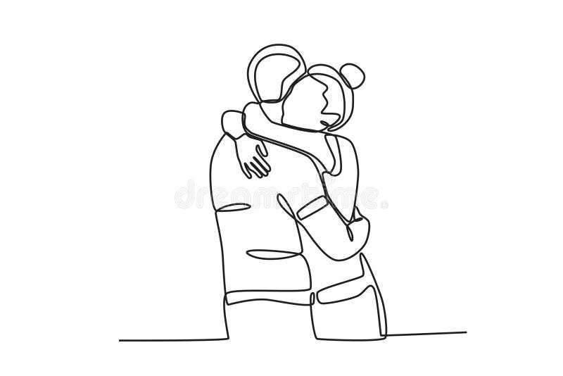 A Concept of a Lover Hugging Stock Vector - Illustration of people ...