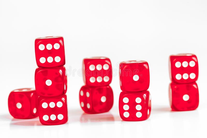 Concept Luck - Dice in Row on White Background Stock Photo - Image of ...