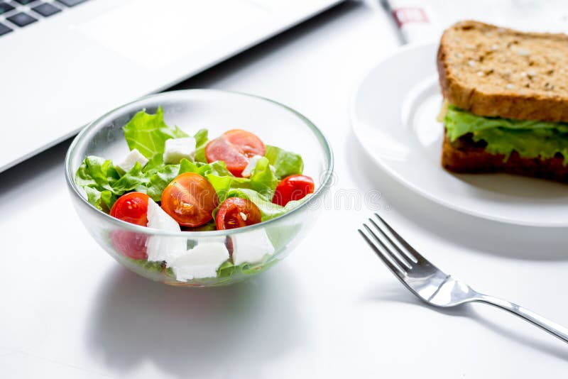 Concept of Lunch in Office at Work Desktop Stock Photo - Image of ...