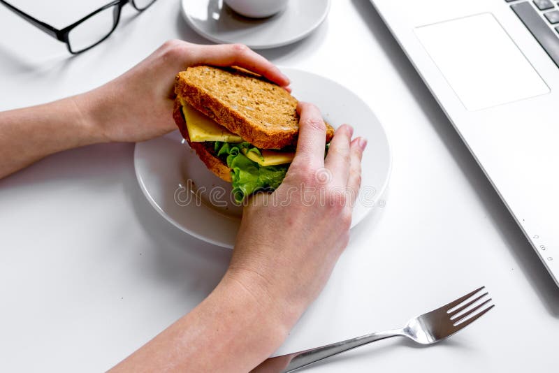 Concept of Lunch in Office at Work Desktop Stock Photo - Image of ...