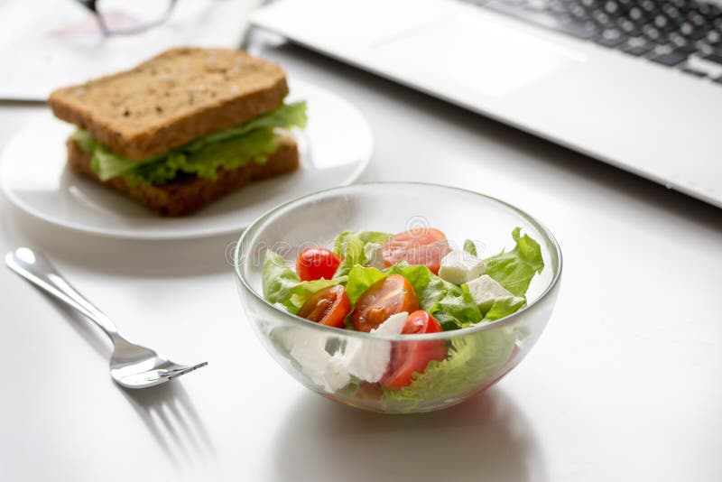 Concept of Lunch in Office at Work Desktop Stock Photo - Image of ...