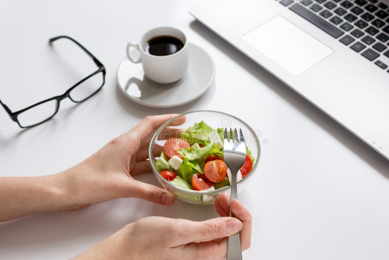 Concept of Lunch in Office at Work Desktop Stock Photo - Image of ...