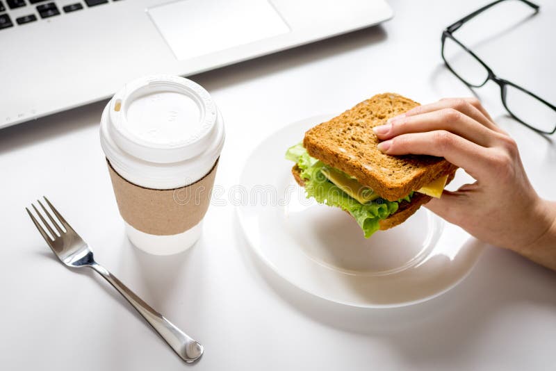 Concept of Lunch in Officeat Work Top View Stock Photo - Image of ...