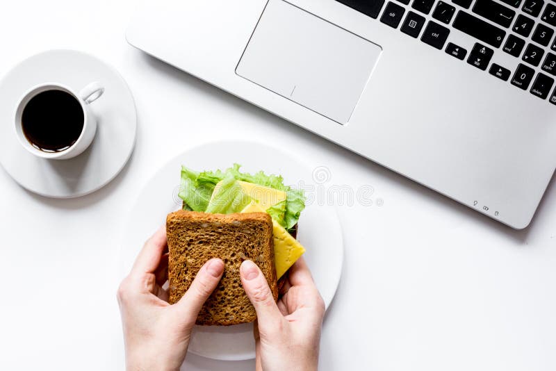 Concept of Lunch in Officeat Work Top View Stock Photo - Image of ...
