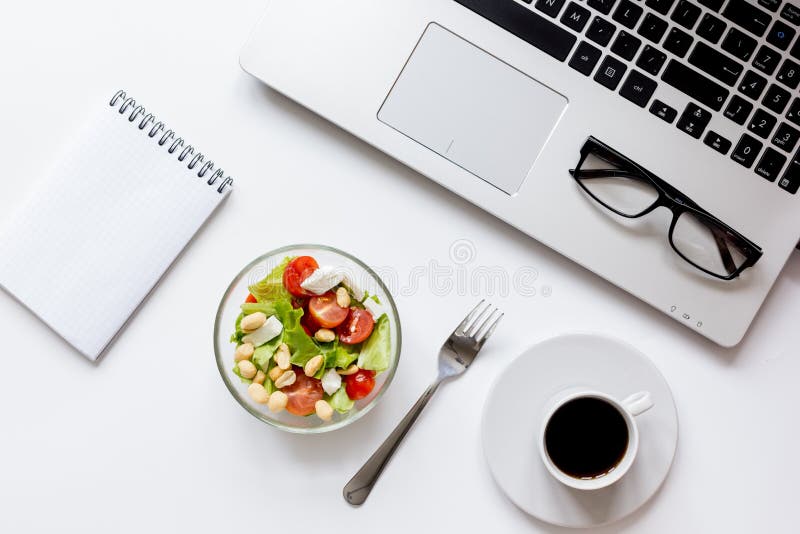 Concept of Lunch in Officeat Work Top View Stock Image - Image of ...