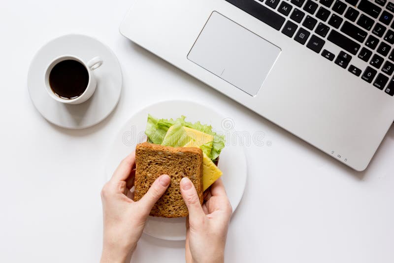 Concept of Lunch in Officeat Work Top View Stock Photo - Image of food ...