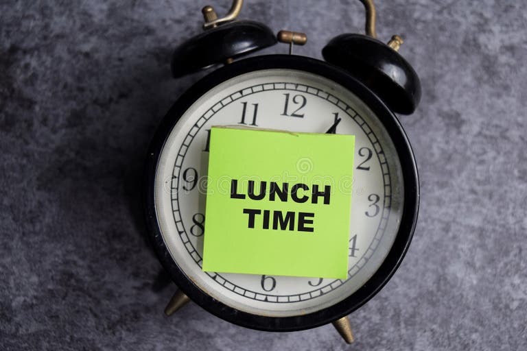 Concept of Lunch Time Write on Sticky Notes Isolated on Wooden Table ...