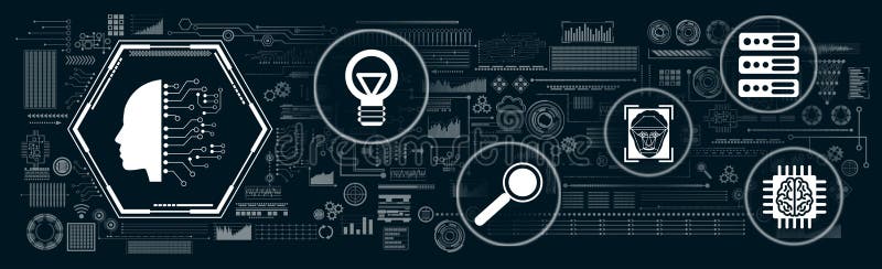 Concept of Machine Learning Stock Illustration - Illustration of mind ...