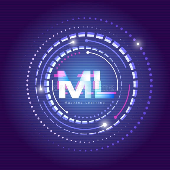 The Concept of Machine Learning ML Stock Vector - Illustration of data ...